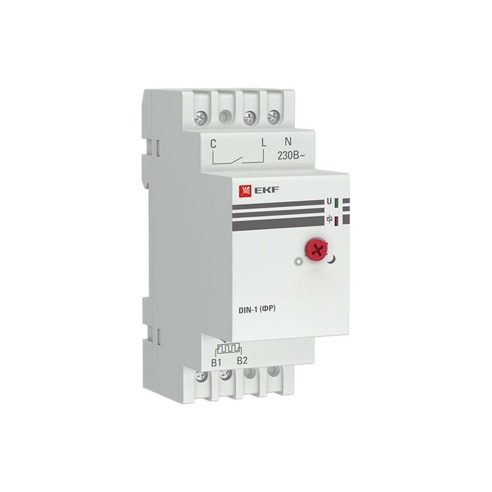 Фотореле на DIN-рейку с выносным датчиком EKF ФР 2-100Лк 25А 3000Вт PROxima fr-din-1-25