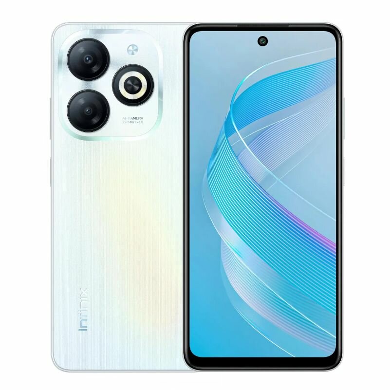 6,56" Смартфон Infinix SMART 8 4/128 ГБ (X6525) 2023, белый