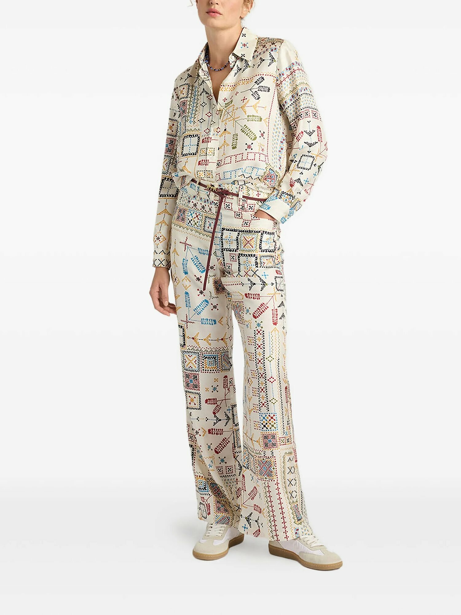 Брюки Momoni Printed straight trousers, размер 42, разноцветный — фото 1
