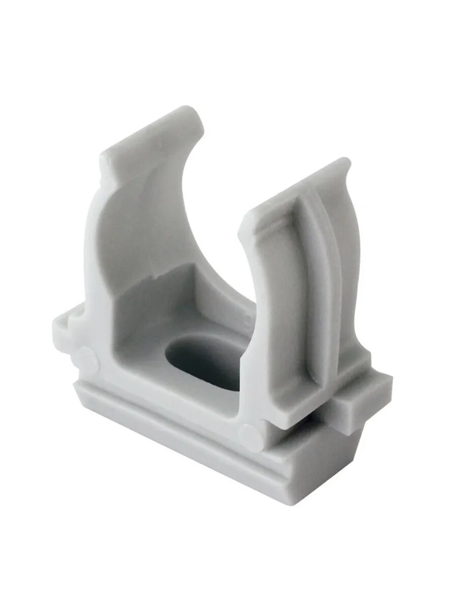 Держатель-клипса, для труб d=16 мм, пластик, цвет серый, 10 шт