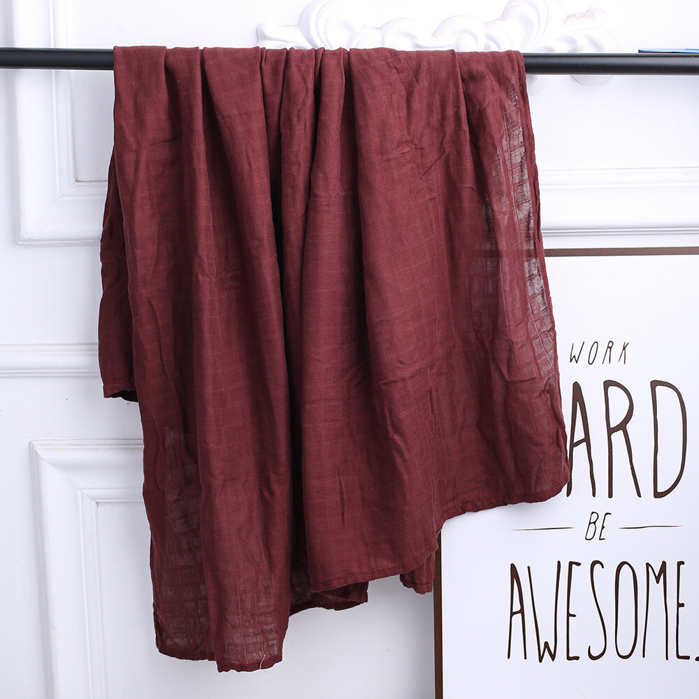 Хит продаж на Amazon: бамбуковая хлопковая окрашенная марлевая банная полотенце, муслиновая пеленка для младенцев, однотонное одеяло для пеленания