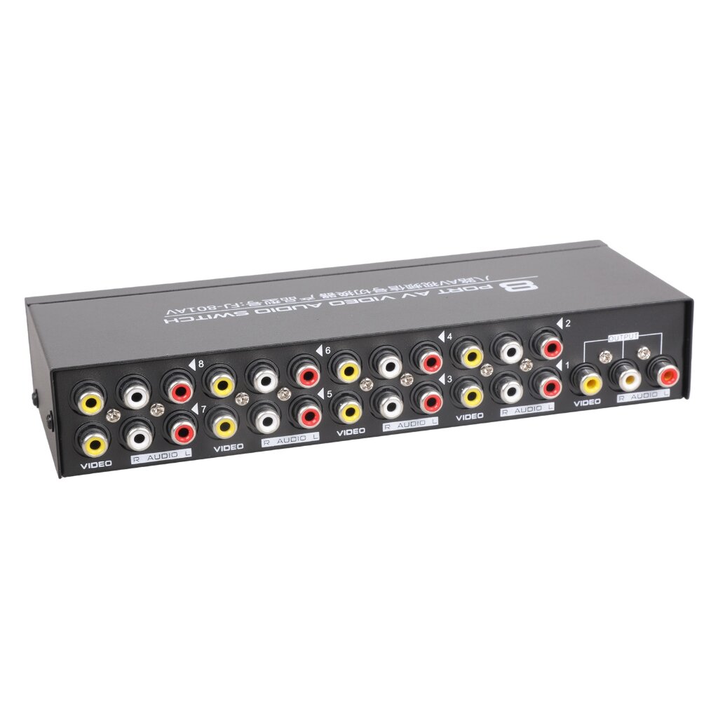 8-way Composite RCA AV Splitter 1X8 Video 1 in 8 out Splitter Distributor HDTV