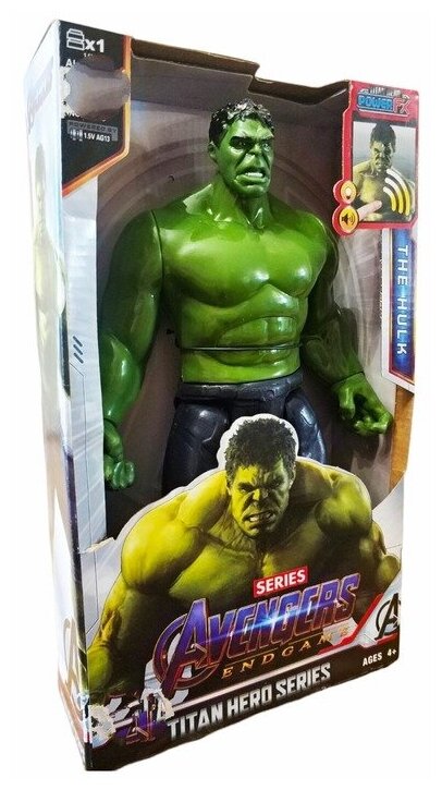 Фигурка супер героя Халк 30см. со световыми и звуковыми эффектами /Titan Hero series HULK /Фигурка Мстители Халк 30см.