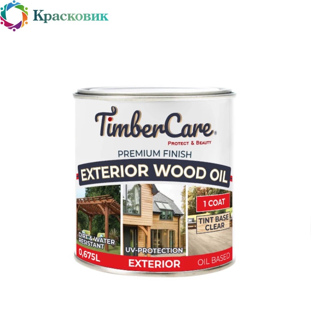 Масло TimberCare Exterior Wood Oil защитное для наружных работ, прозрачный 350045 0,675л