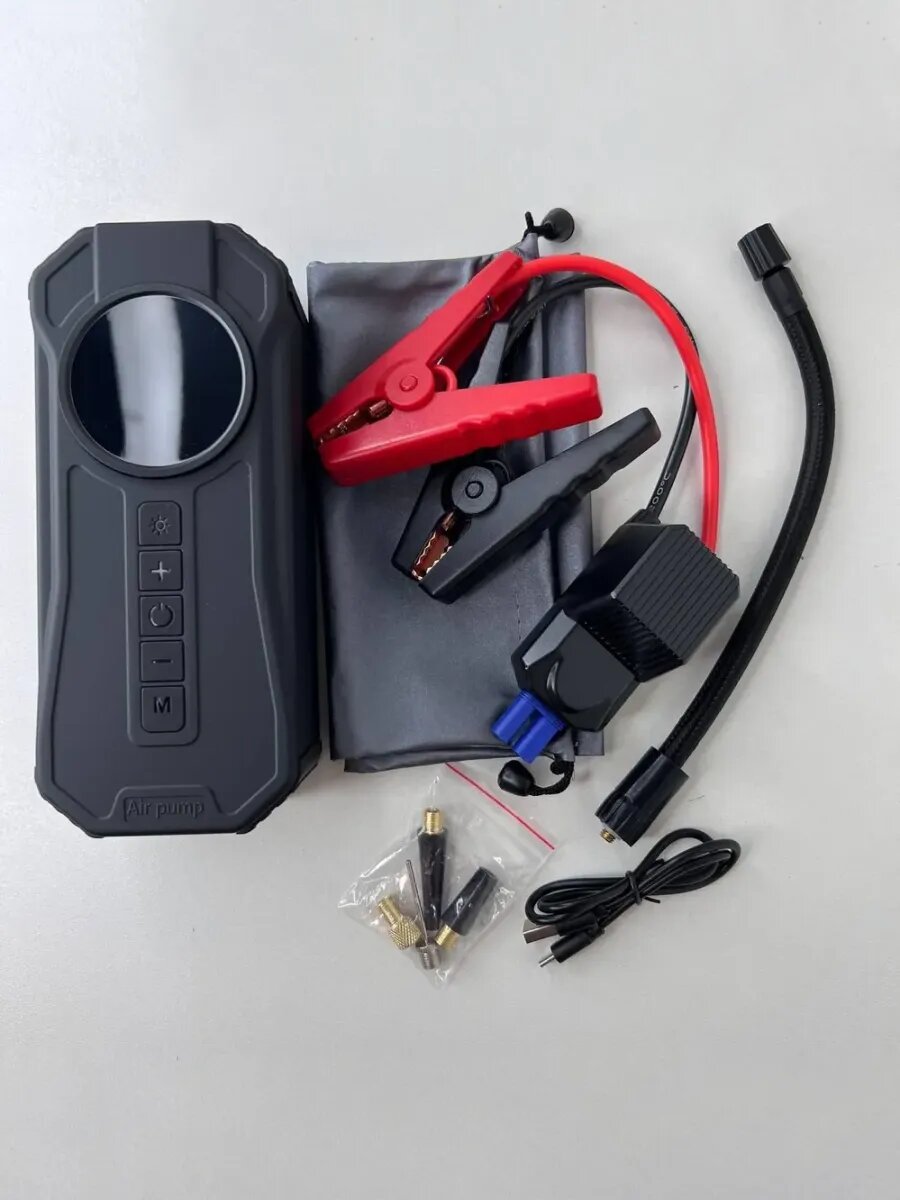 Пусковое зарядное устройство с компрессором для автомобиля