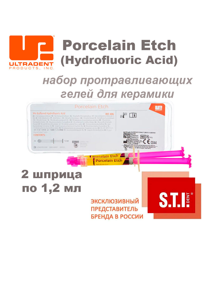 Протравочный гель Porcelain Etch стоматологический для керамики: плавиковая кислота, силан