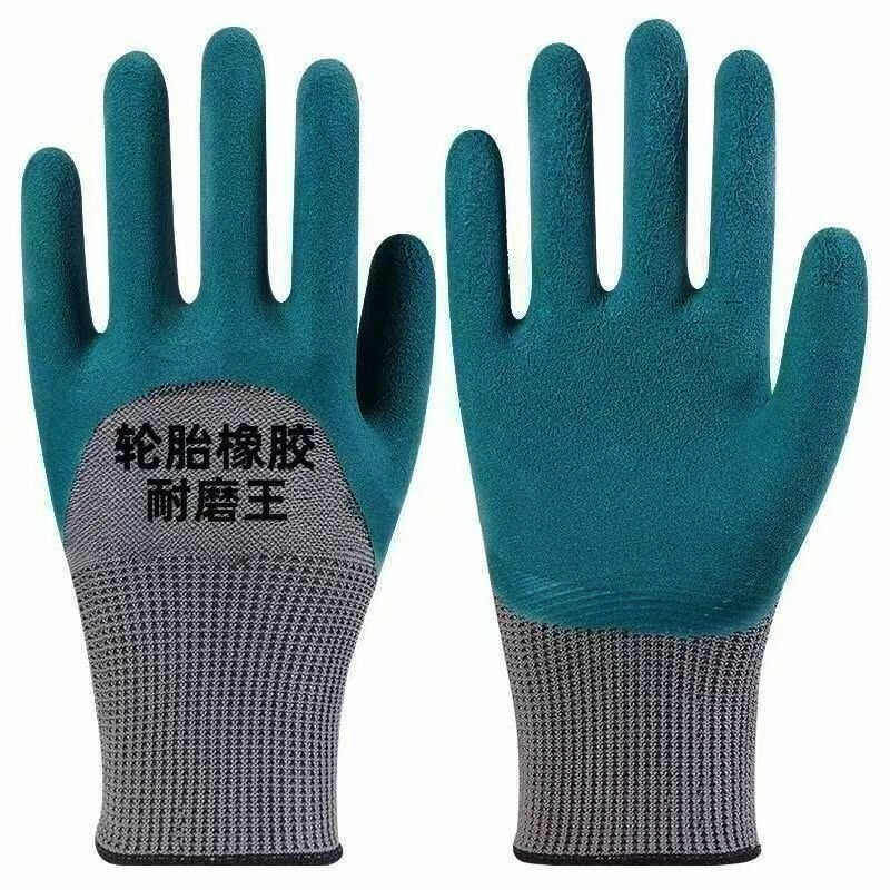 Оригинальные резиновые перчатки из дышащего и износостойкого латекса с противоскользящим покрытием для работы на строительных площадках и защиты труда.