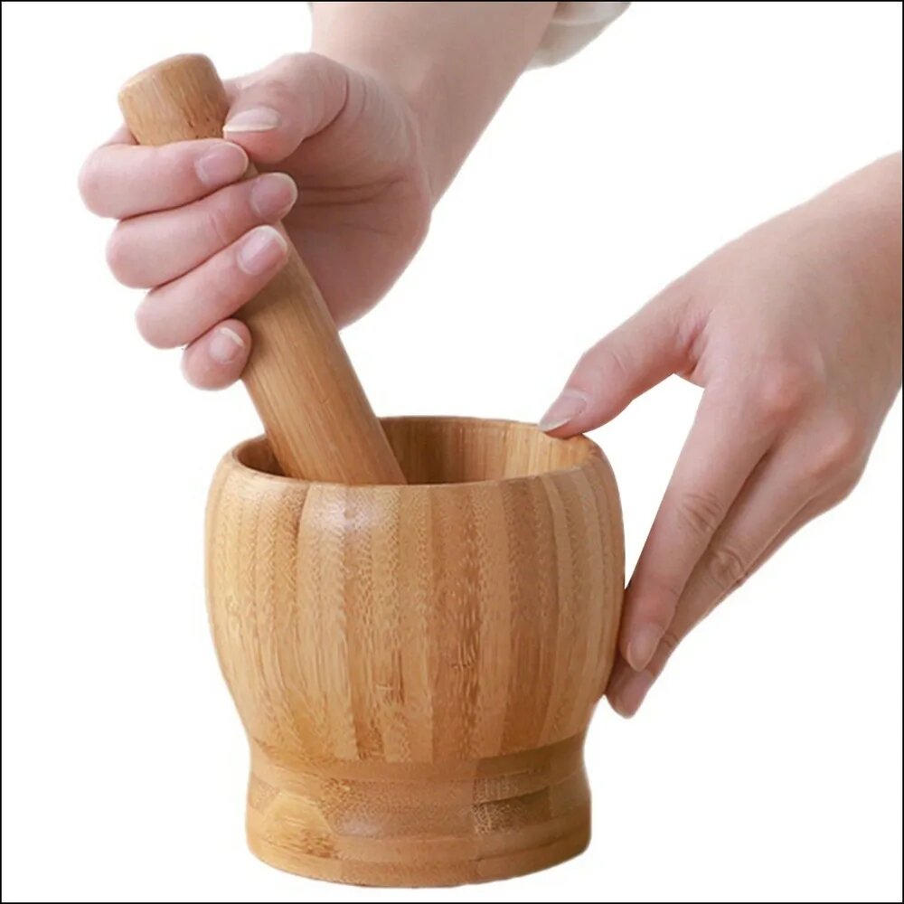 Ступка с пестиком, Натуральное дерево