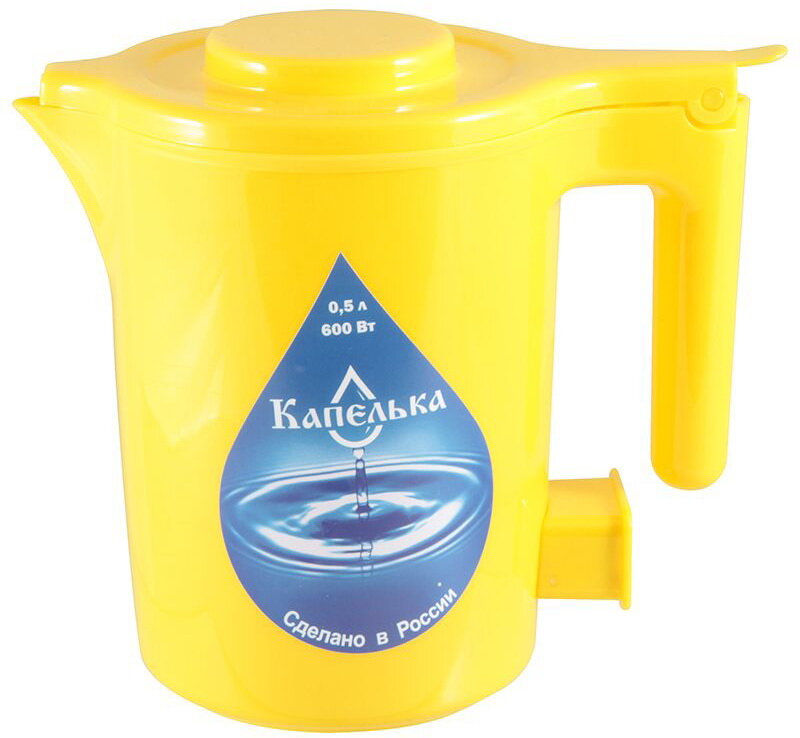 Чайник электрический Капелька 0.5 л, 600 Вт, желтый (003910)