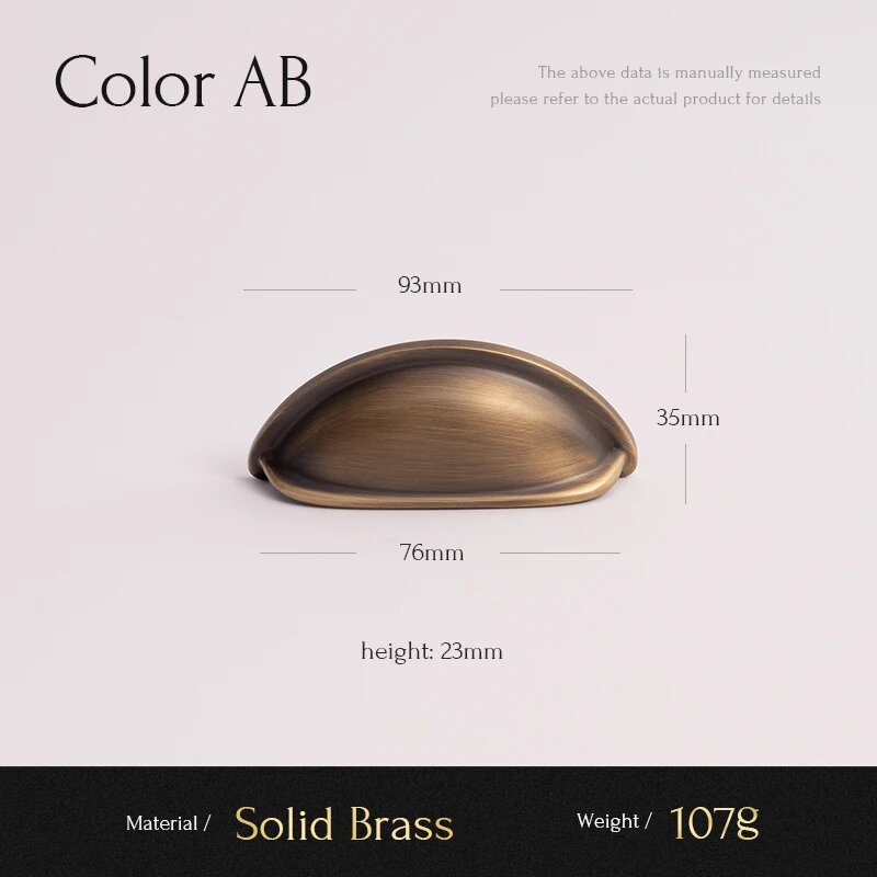 Сантая Античная латунная ручка для шкафа в форме раковины 1136-76-AB