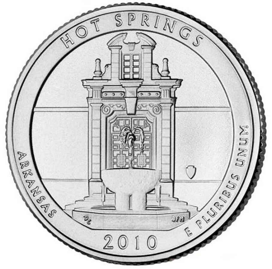 Монета номиналом 25 центов США, Арканзас, 19 апреля 2010 г. Состояние UNC (25C-058)