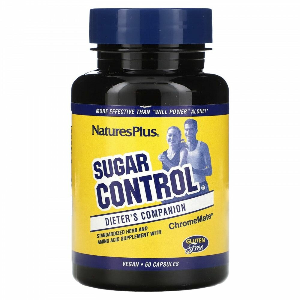 Natures Plus Sugar Control (60 капс) для здорового баланса сахара и общего самочувствия