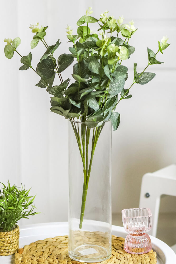 Декоративная искусственная ветка эвкалипт популус, пластик, 50 см, Boltze 1010508