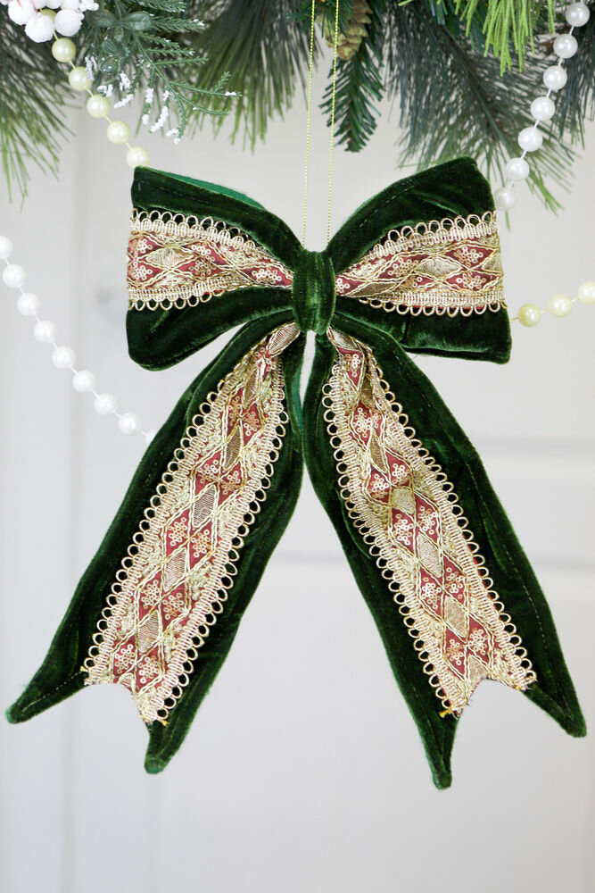 Бант для декорирования жано, текстиль, 40х23 см, Винтер Деко (Winter Deco) 1135245