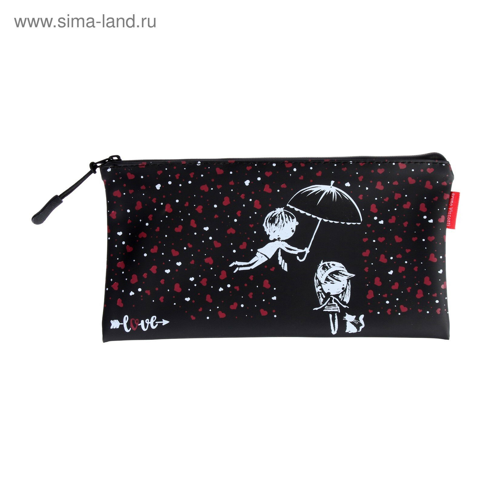 Пенал мягкий, 1 отделение, плоский, 120 х 230 мм, BrunoVisconti "Романтика", силиконовый