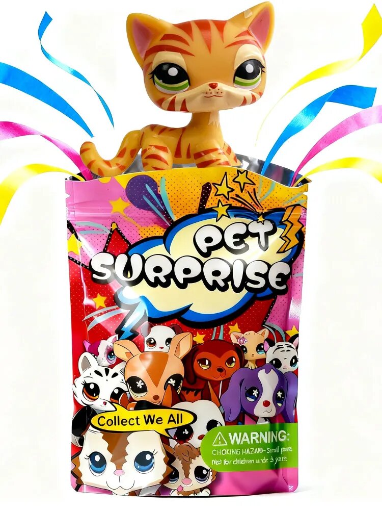 Pet Shop #1451, лпс игрушки, Короткошерстная кошка, подарок для девочки(С упаковочным пакетом)