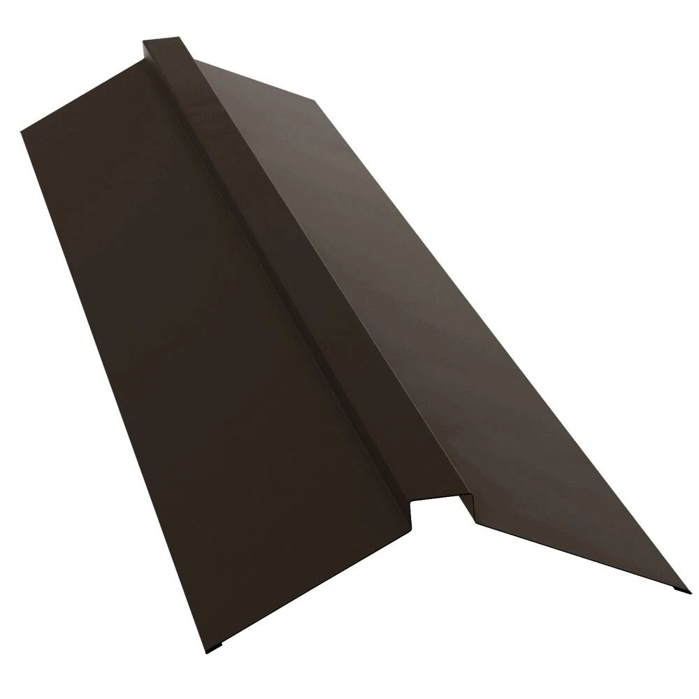 Конек для металлочерепицы 115х30х115 мм 2 м плоский с пазом темно-коричневый RR 32 424919