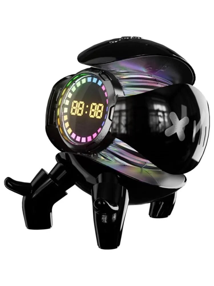 Робот-Чудовище Портативная колонка с Bluetooth, RGB подсветкой, стереозвуком, функцией часов, держателем для телефона и умной синхронизацией со смартфоном