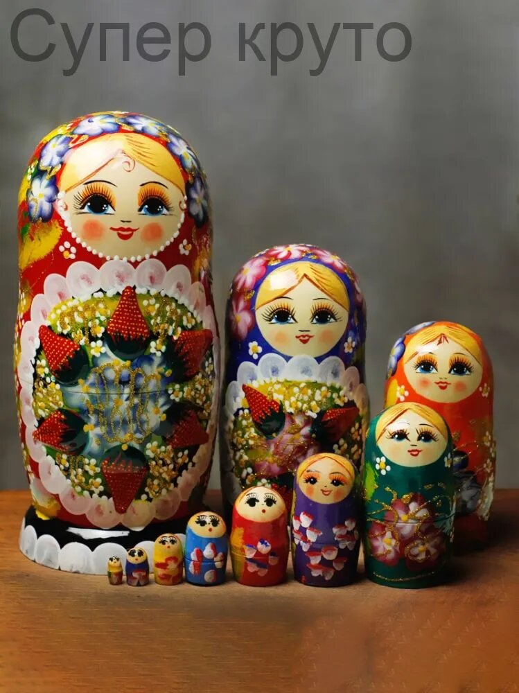 Матрешка русская деревянная кукла ручной работы с росписью, 7 штук в наборе, для детей и взрослых