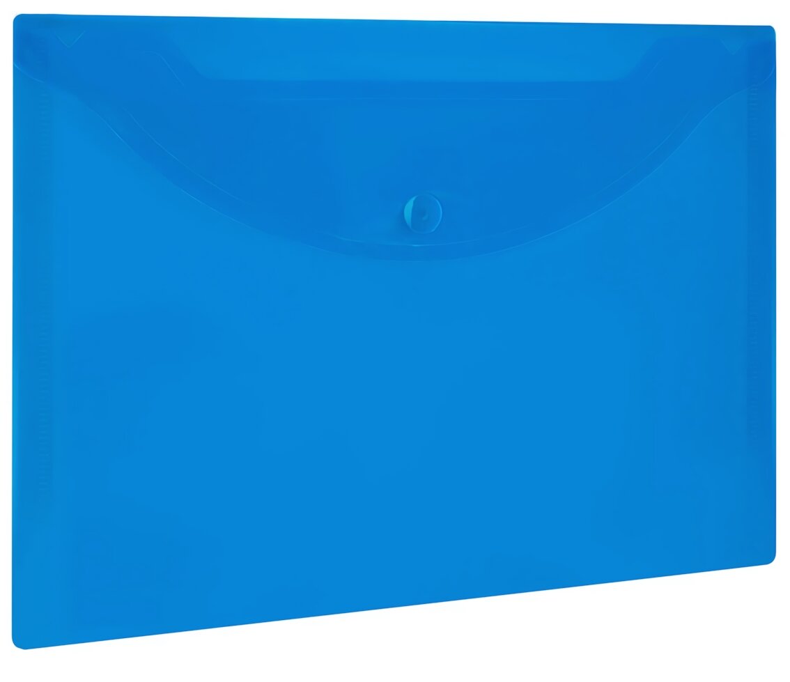Папка-конверт BRAUBERG "Universal" а5, синяя, 0,15 мм, до 100 листов, на кнопке
