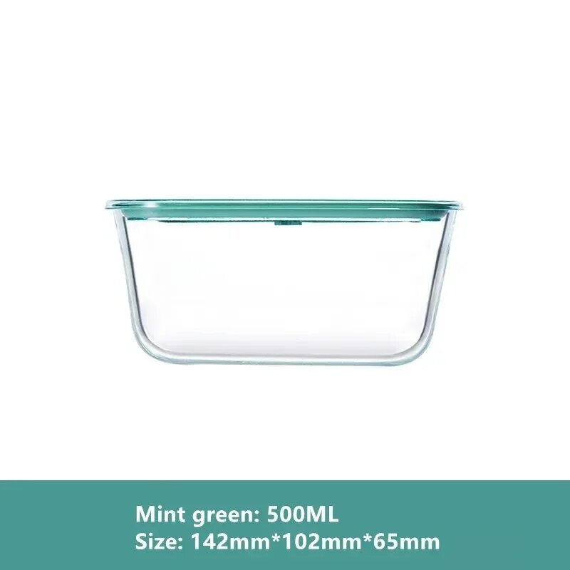 Стеклянная миска для фруктов и овощей с крышкой Green 500ML
