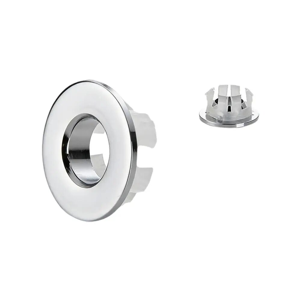 Пластиковая крышка перелива для раковины серебристого цвета D