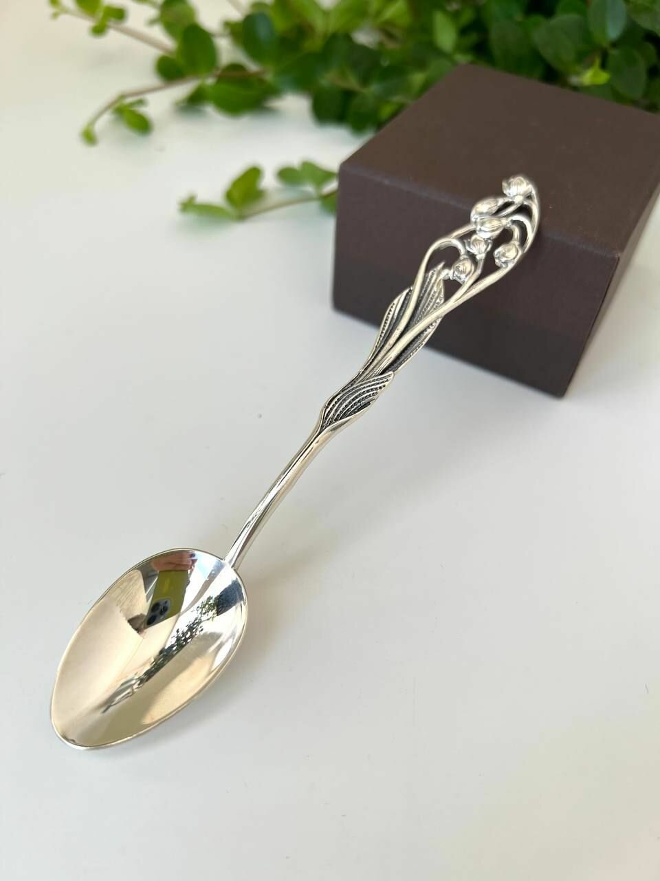 Серебряная ложка чайная Столовое серебро 925 пробы Ложка десертная