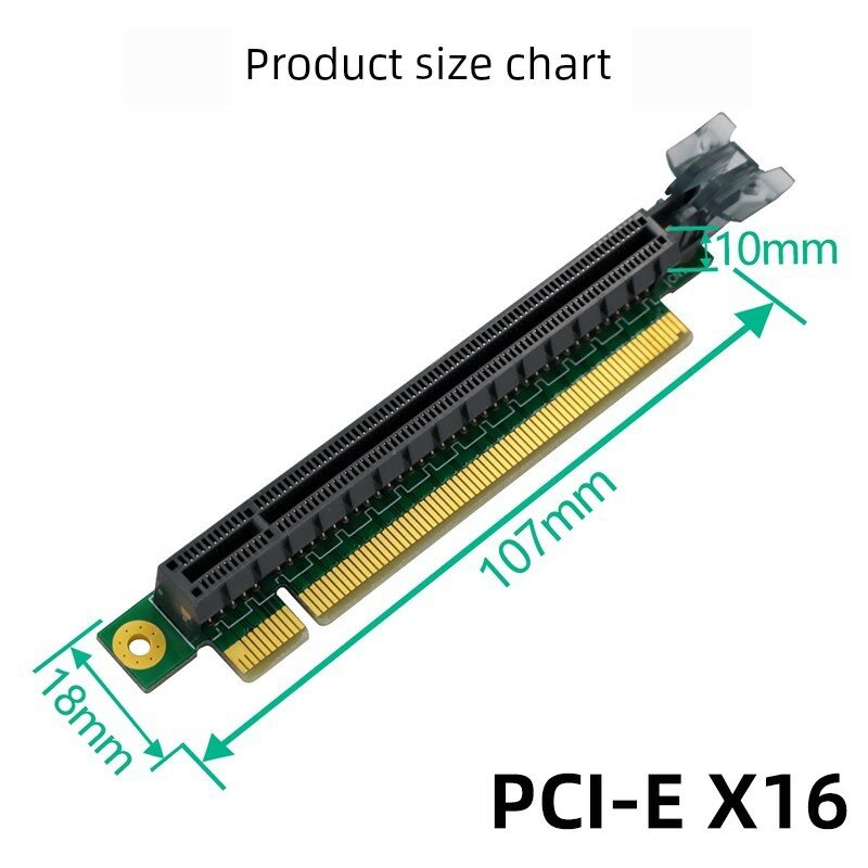 PCIe x16 1U прямой адаптер, PCIe 4.0, 90-градусный угол для установки видеокарты в серверный корпус