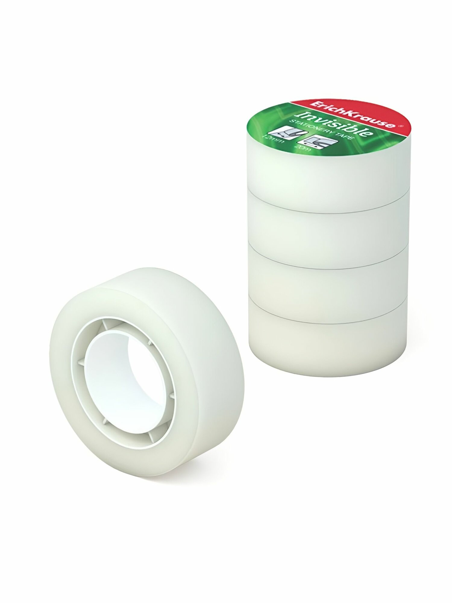 Набор из 4 клейких лент ErichKrause Invisible, 18ммх20м (в пленке)