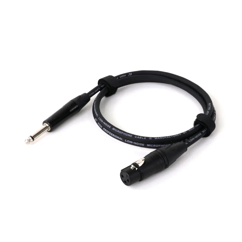 Черный микрофонный кабель XLR - 6.35 мм, 0.3 м