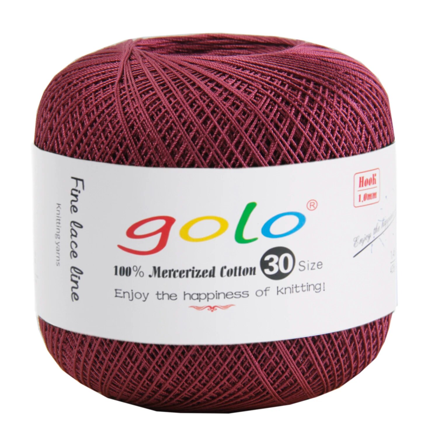 Пряжа Golo 100% хлопок, бордовый, 7-216-Red Brown