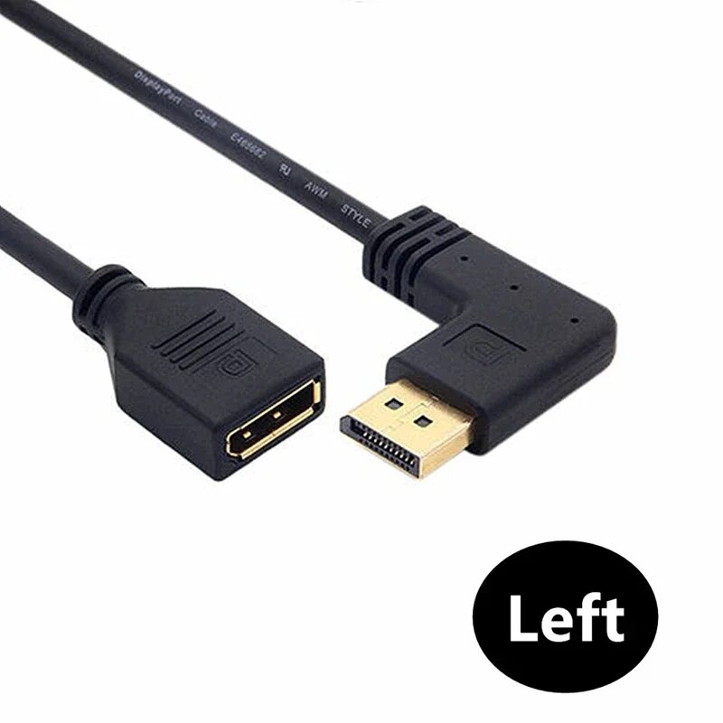 Угловой кабель DisplayPort Left, 30 см, CableCC