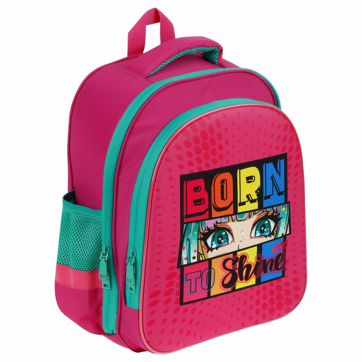 Ранец школьный для девочки ArtSpace School Friend Light "Born to Shine" 35*29*12см, 2 отделения, 2 кармана, анатомическая спинка