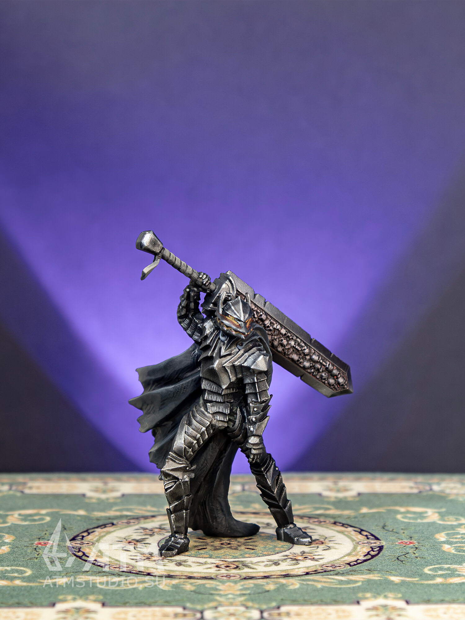 Фигурка Гатс Берсерк металлическая в росписи коллекционная аниме / Guts Berserk anime