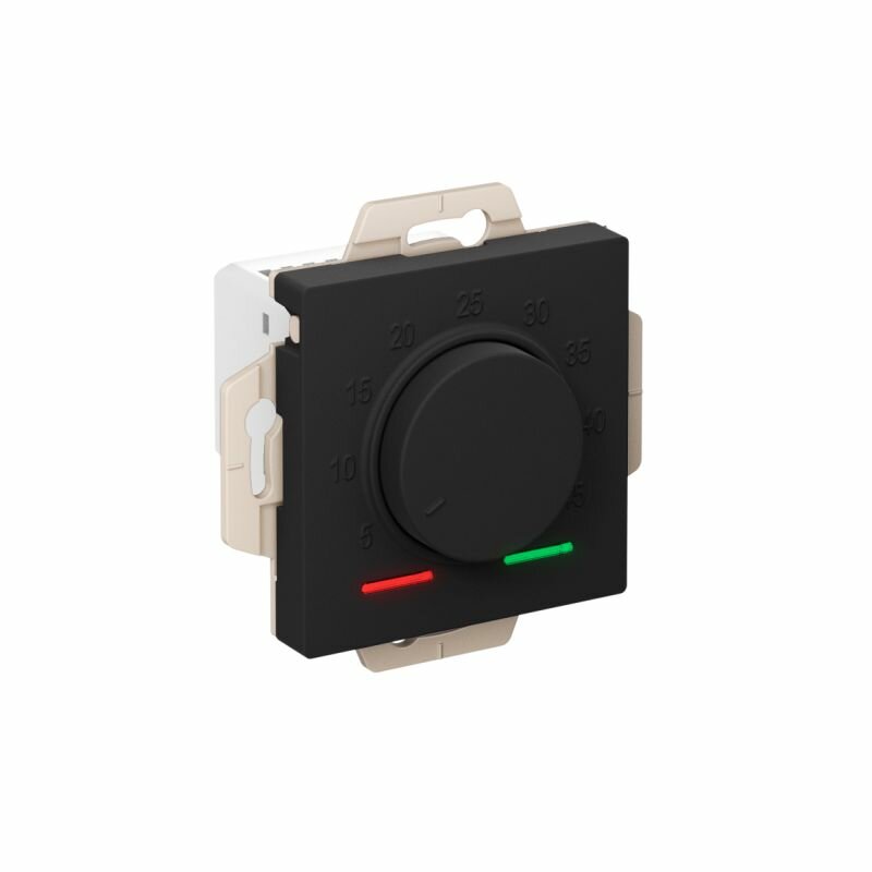 Механизм термостата AtlasDesign 10А электрон. для теплого пола с выносным датчиком +5град. C +45град. C в сборе карбон SchE ATN001035