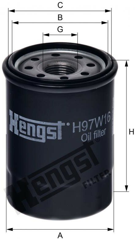 Фильтр масляный HENGST H97W16 Toyota Avensis T25 2.4 03->, Corolla 05->