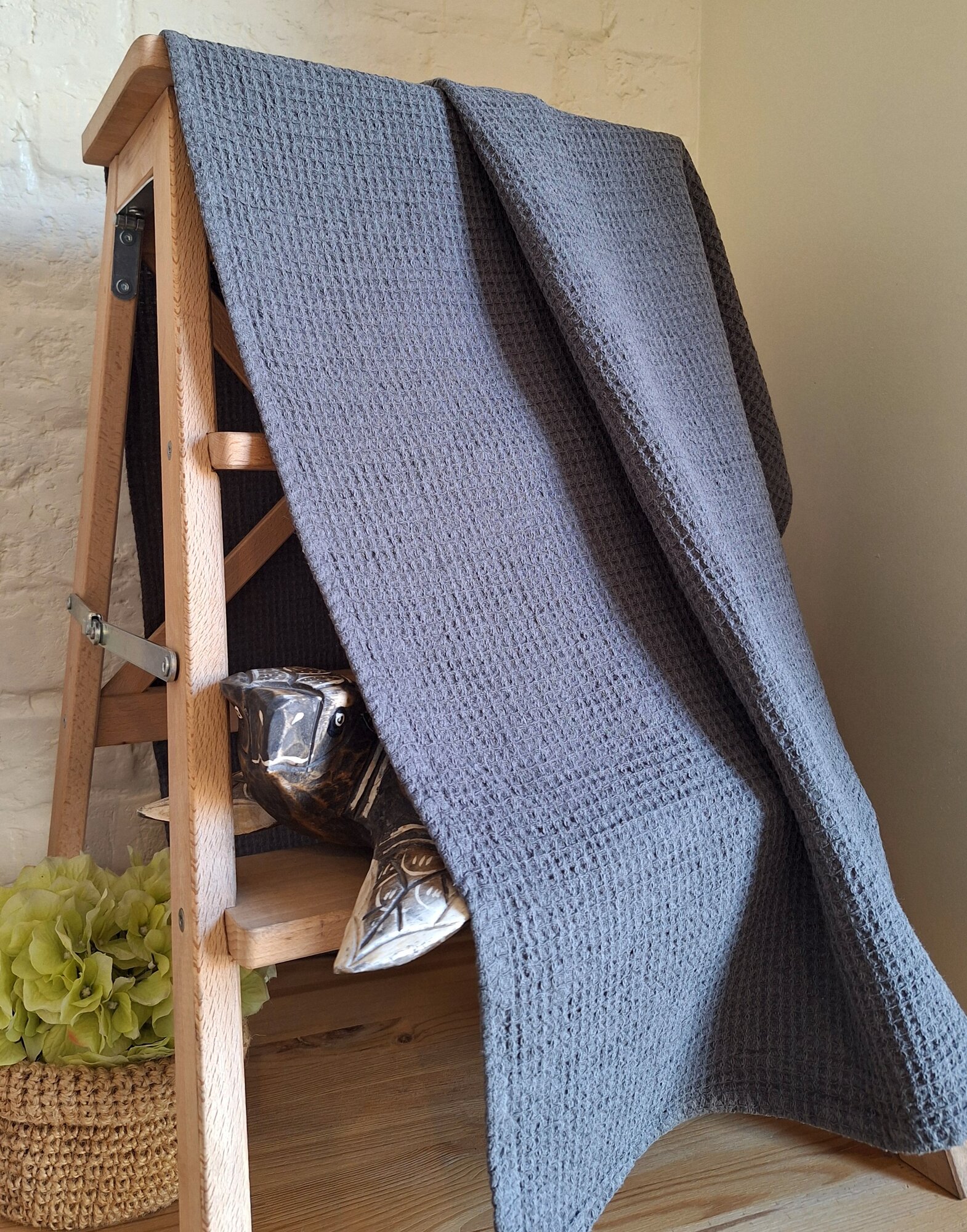 100% Льняное банное полотенце Зефир Маренго, полотенце умягченное 70х145 см