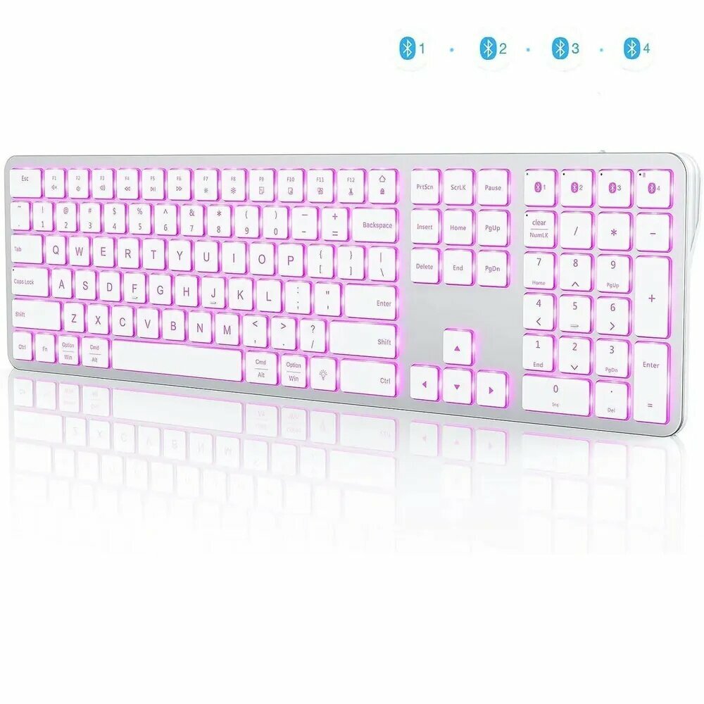 JOMAA Клавиатура беспроводная K118WHRU, (Cherry MX Silent Black), Русская раскладка, белый