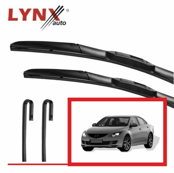 Комплект щеток стеклоочистителя Mazda 6 II - LYNXauto LX 600-400 мм, гибридные