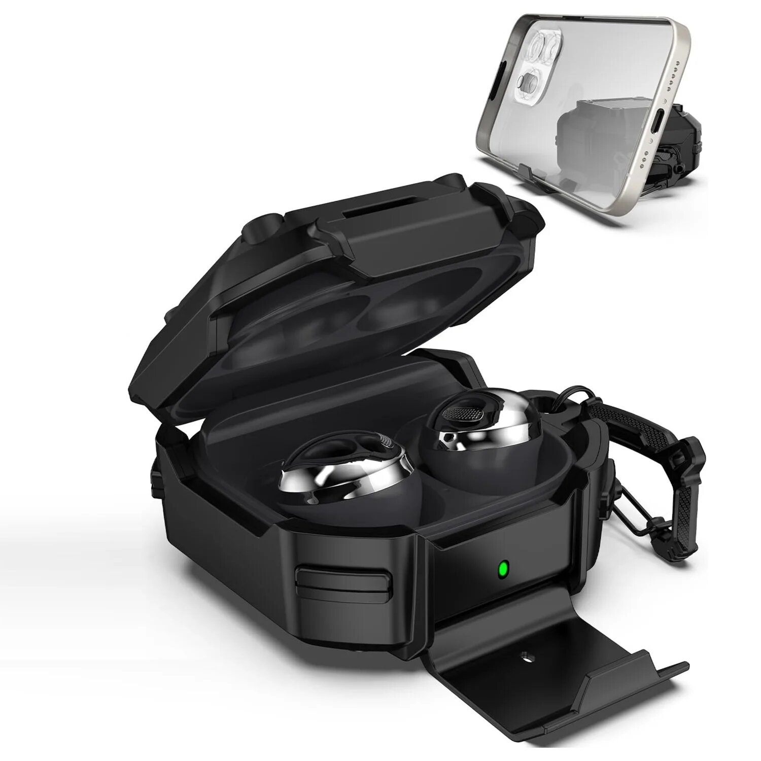 Чехол для Samsung Galaxy Buds 2 Pro/FE/2/Live/Pro с замком Buds FE Case, Black