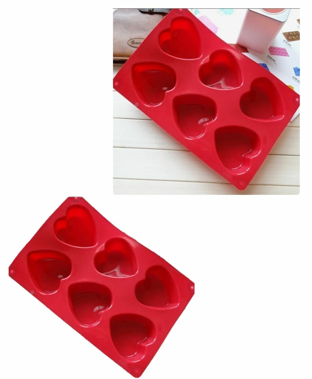 Форма для выпечки сердце, силиконовая ( 1 шт )