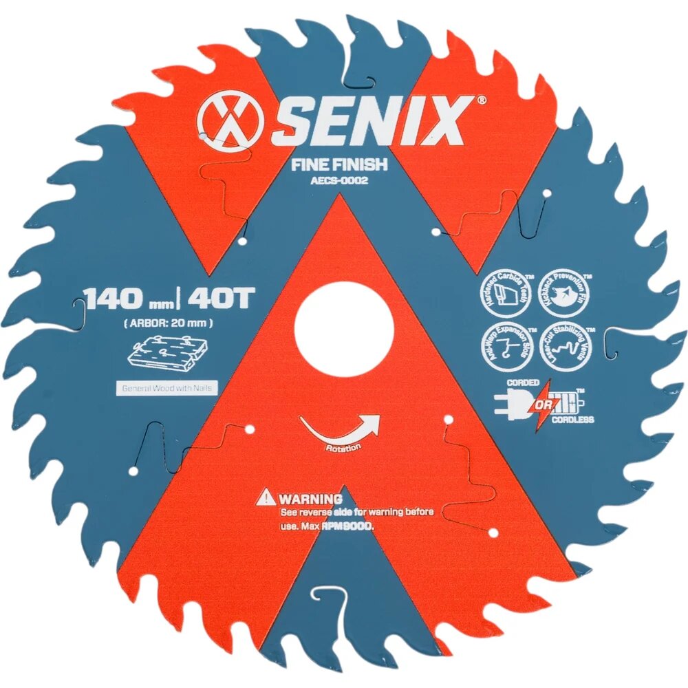 Пильный диск SENIX AECS-0002, для дерева, шпона и ламината, 140x20 мм