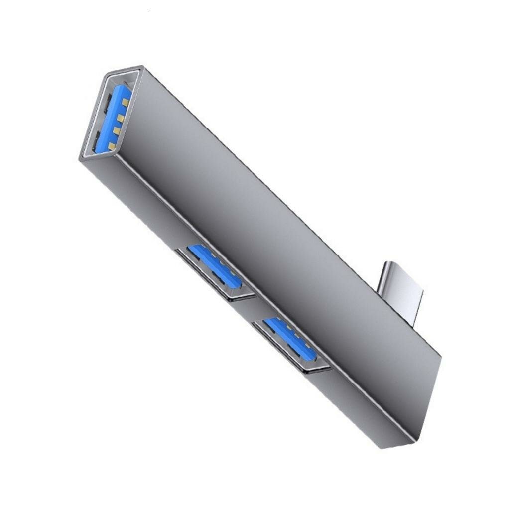 USB-хаб 3 порта с поддержкой OTG, Серый - Тип C