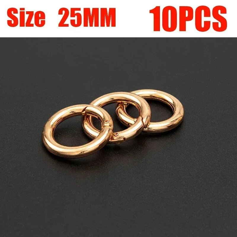 Круглые кольца-карабины gold 25mm, 10шт