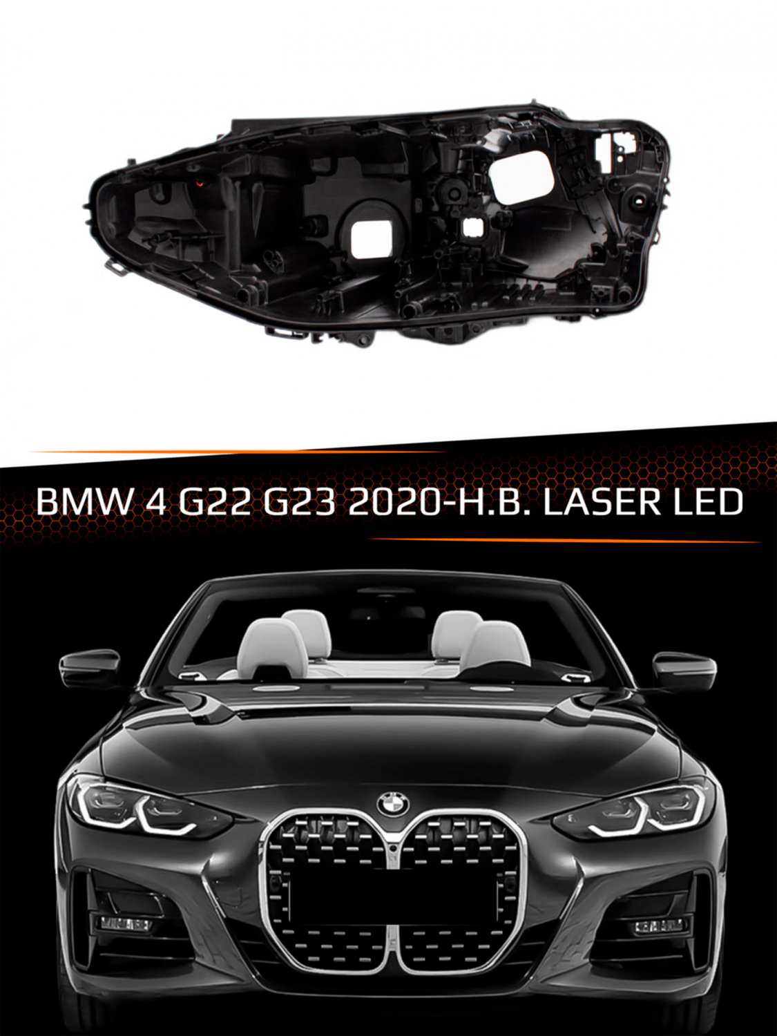 Корпус фары BMW 4 G22 G23 LASER LED (2020-2024) (левый)