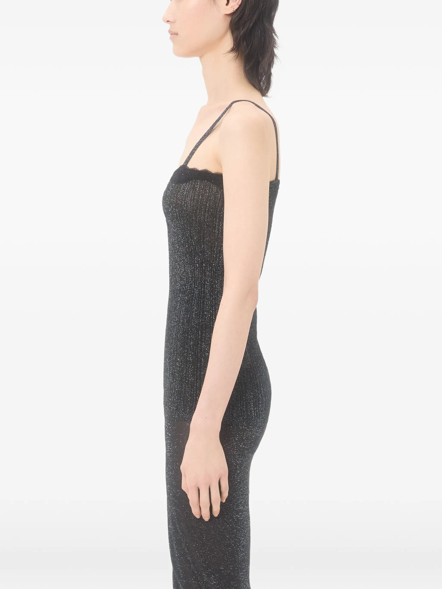 Топ Valentino Lurex Knit Top, размер 46, black/black — фото 1
