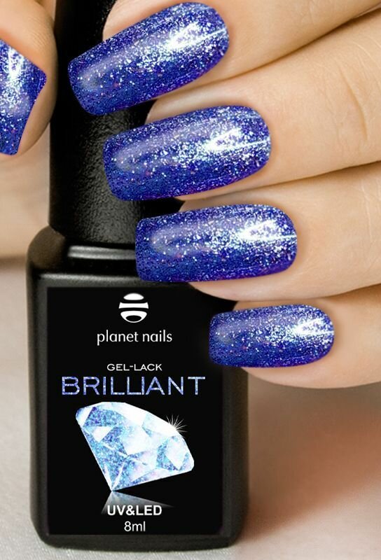 Гель-лак Planet Nails "BRILLIANT 12713", для ногтей, с шиммером, 8мл