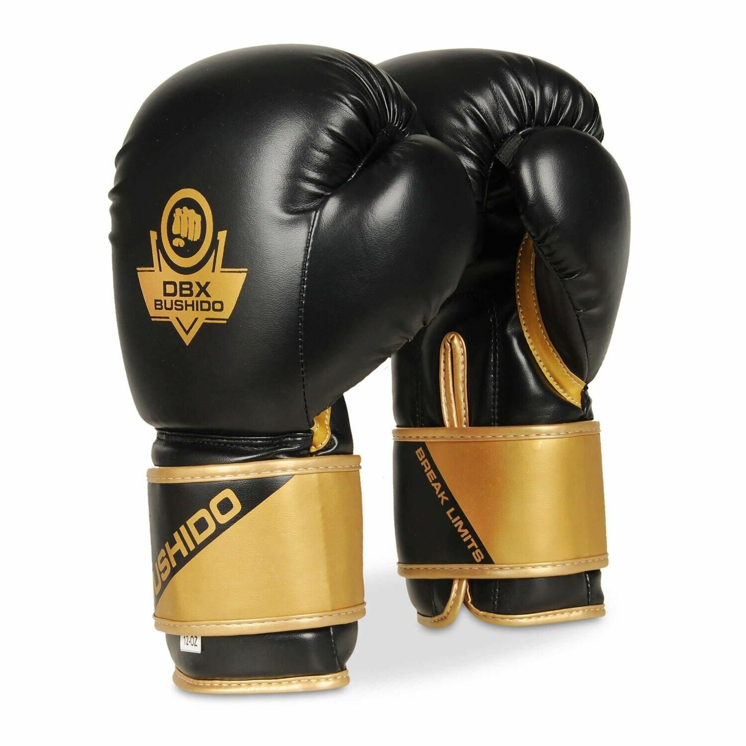 Боксерские перчатки DBX Bushido B-2v10 для взрослых, Decathlon, Цвет: Черный / Злотый, Размер: 10 унций