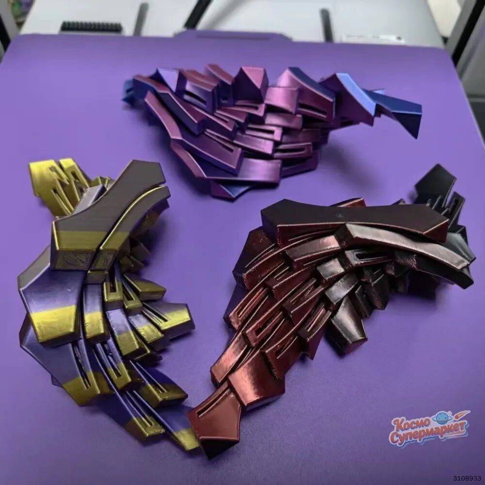 Головоломка 3D Печатный слайм-кубик, пластиковый, коричневый и синий, для снятия напряжения, размер 50 мм — фото 1