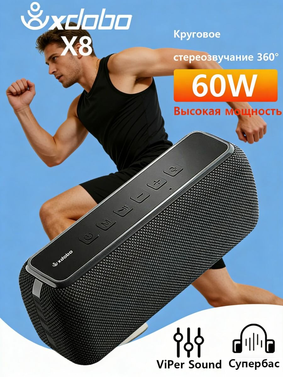 Xdobo X8 II обновленная версия портативный Bluetooth-динамик 60 Вт сабвуфер беспроводной водонепроницаемый блок питания TWS 6600 мАч поддержка USB/TF/AUX